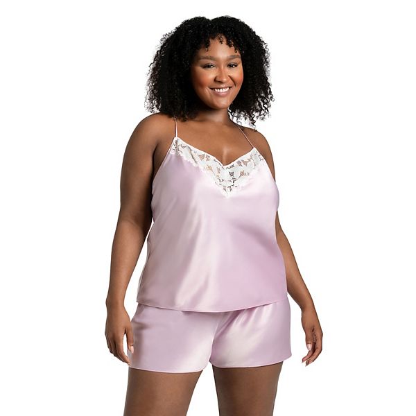Plus Size Lilac+London 2-pc. Satin Pajama Cami & Pajama Shorts Sleep Set