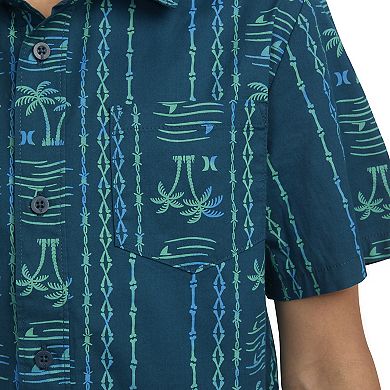 Boys 8-20 Hurley Palm Tree Tropical Pattern Woven Shirt