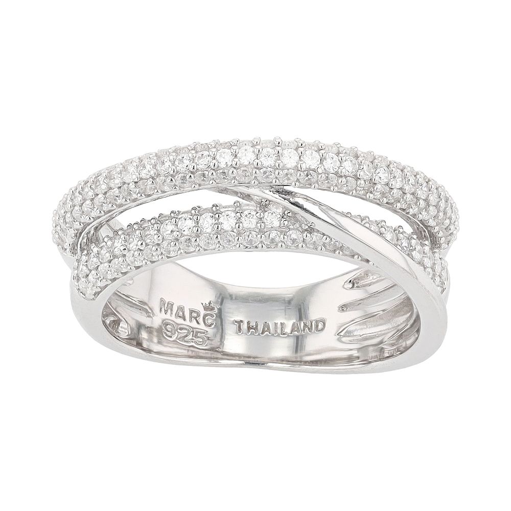 SIRI USA by TJM Sterling Silver Cubic Zirconia Highway Ring