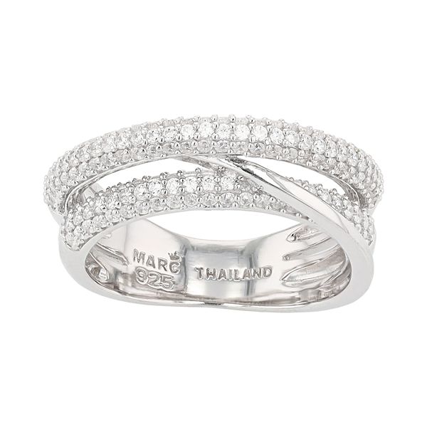 SIRI USA by TJM Sterling Silver Cubic Zirconia Highway Ring