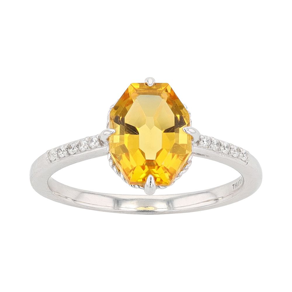 SIRI USA by TJM Sterling Silver Lab-Created Citrine & Cubic Zirconia ...