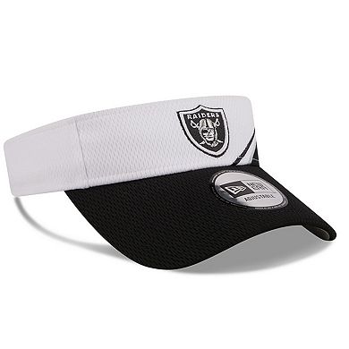 Men's New Era White/Black Las Vegas Raiders 2023 Sideline Adjustable Visor