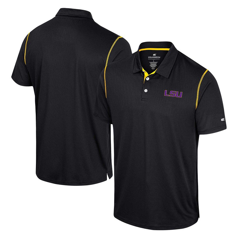 Men's Colosseum Black LSU Tigers Cameron Polo