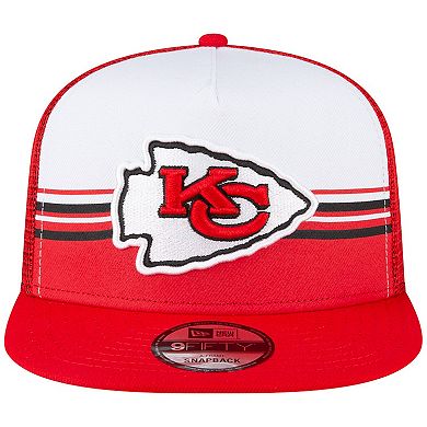 Men's New Era White/Red Kansas City Chiefs Striped A-Frame 9FIFTY ...