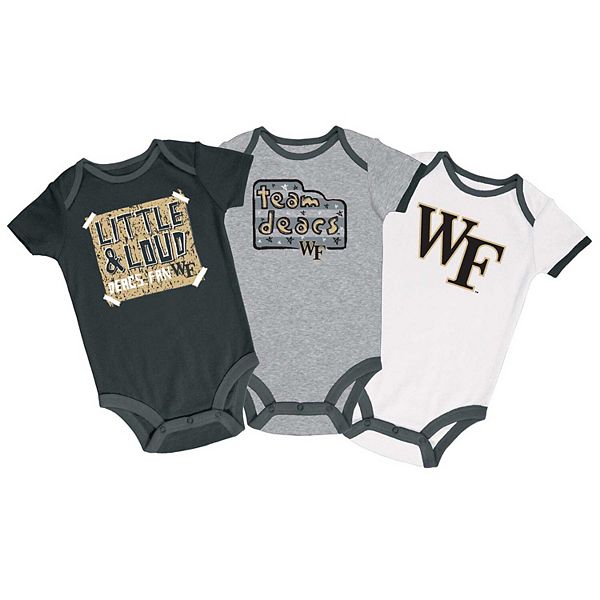 Infant Champion Black/Gray/White Wake Forest Demon Deacons 3-Pack ...