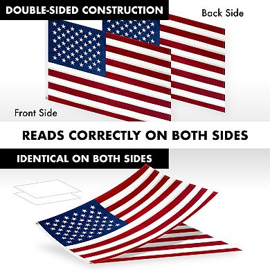 G128 Combo Set: Flag Pole Black + Bracket AND American Embroidered ...