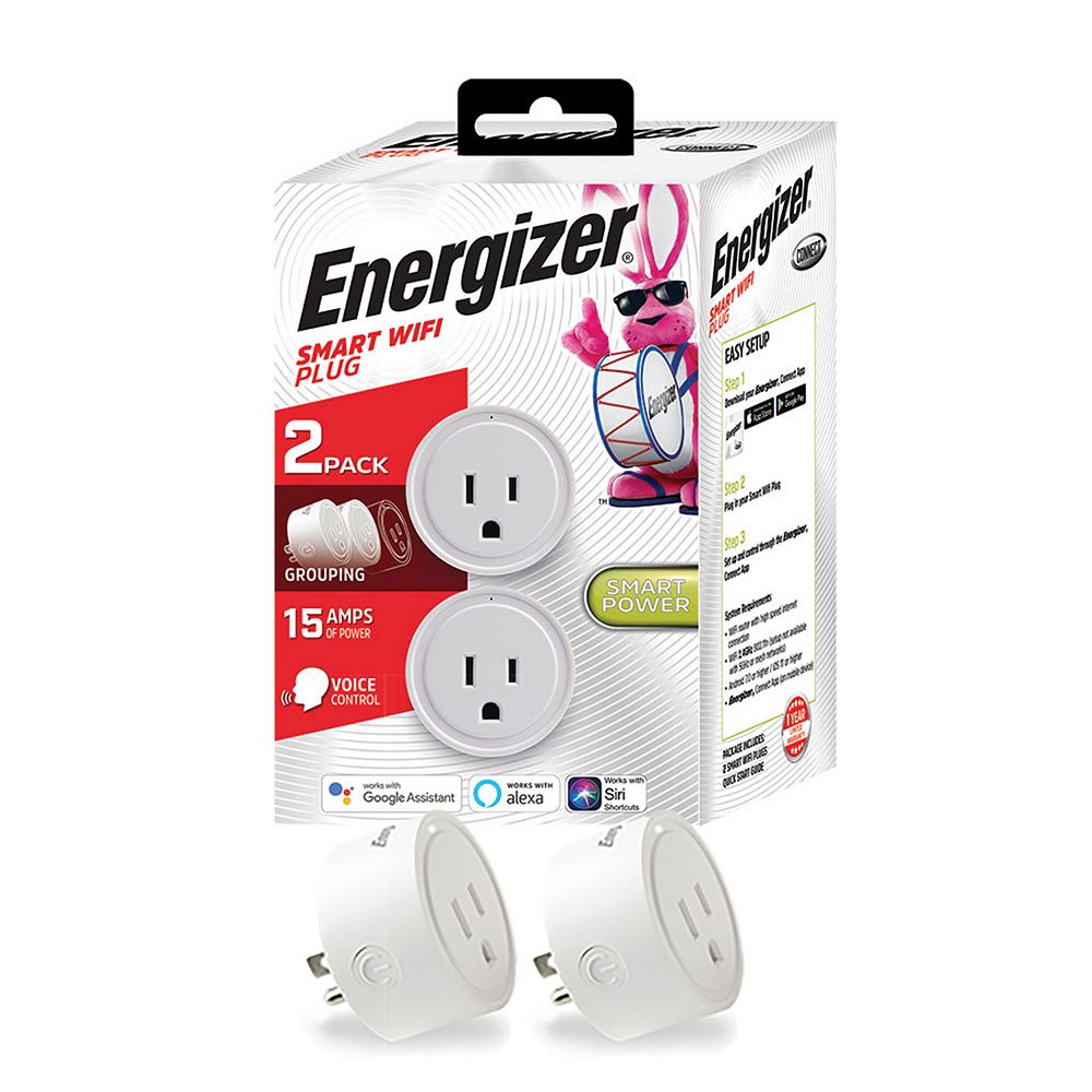 Energizer Smart Wi-Fi 2-Pack 15-Amp In Wall Plugs
