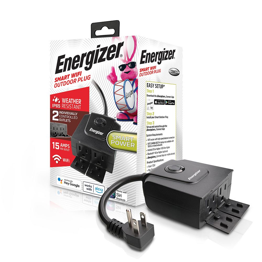 Energizer Second Generation Smart Wi-Fi Outdoor 2-Port Plug