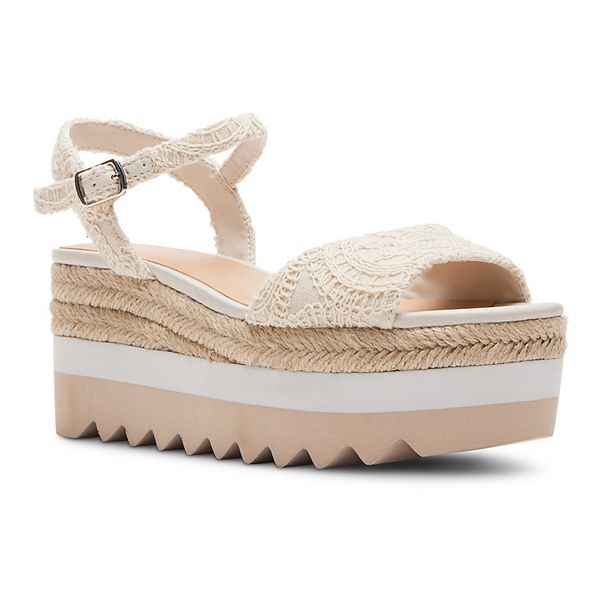 madden girl Charizma Natural Macrame Women's Wedge Sandals