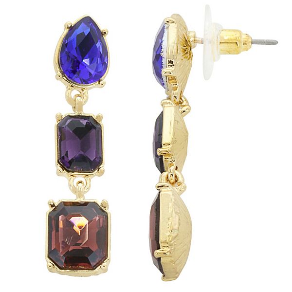 Pannee by Panacea Gold Tone Jewel Drop Earrings