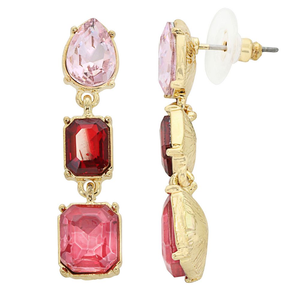Pannee by Panacea Gold Tone Jewel Drop Earrings
