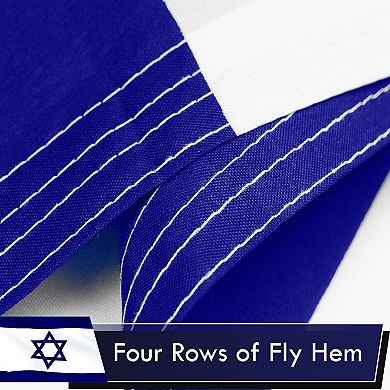 G128 2 Pack Israel 100D 3x5 Ft Printed Polyester Flags