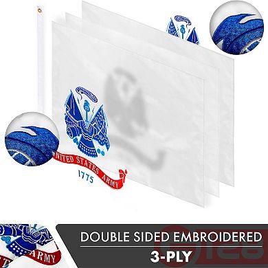 G128 US Army 2x3 Ft Embroidered Double Sided Flag