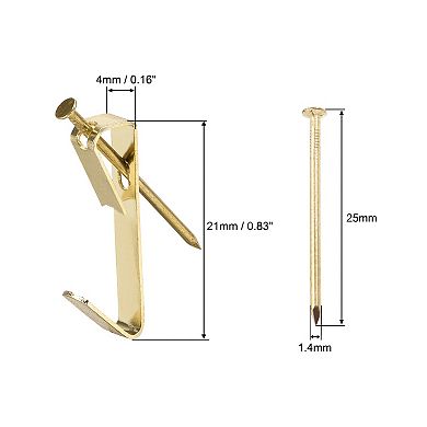 Picture Hangers with Nails, Photo Frame Hooks Kit, Holds 10 lbs, 200Pcs