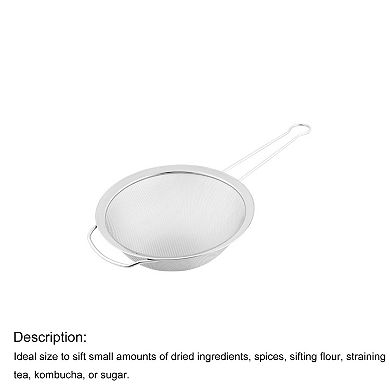 Kitchen Stainless Steel Fine Tea Oil Mesh Strainer Colander Flour Sieve 8"