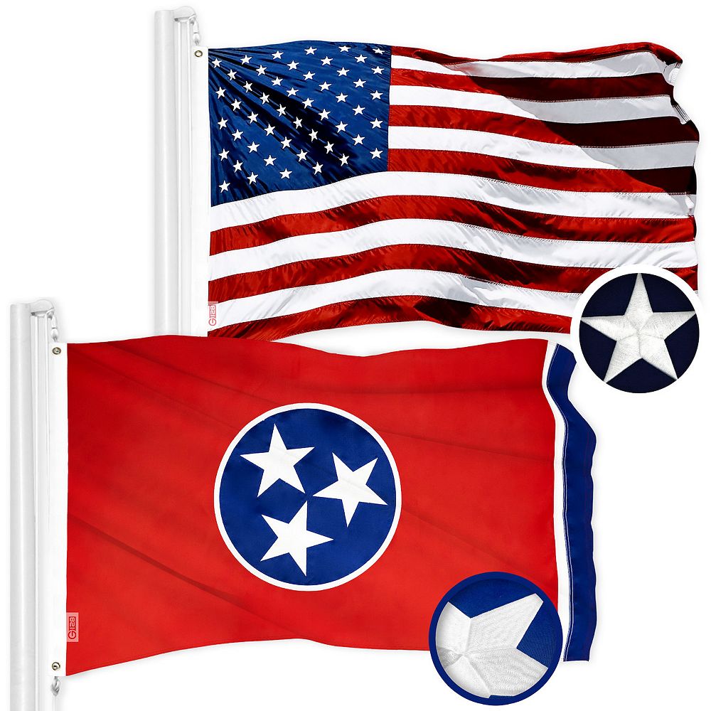 G128 Combo Set: American Emb 210D AND Tennessee Embroidered Polyester ...