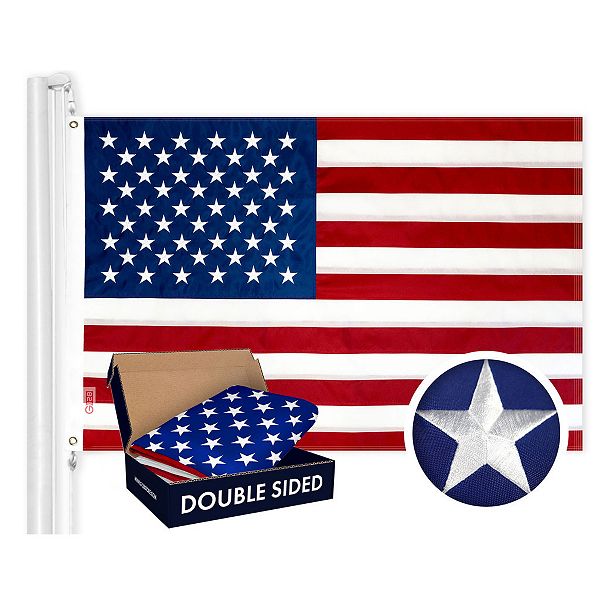 G128 American 3x5 Ft Embroidered Double Sided Flag