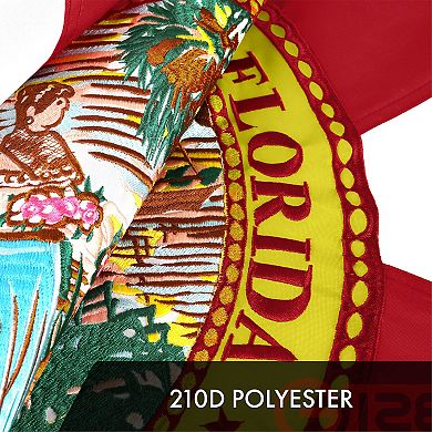 G128 Florida 3x5 Ft Embroidered Polyester Flag, Brass Grommets