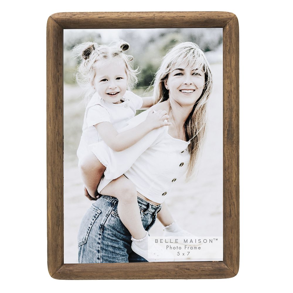 Belle Maison 5" x 7" Rounded Corners Dark Brown Wood Tabletop Frame