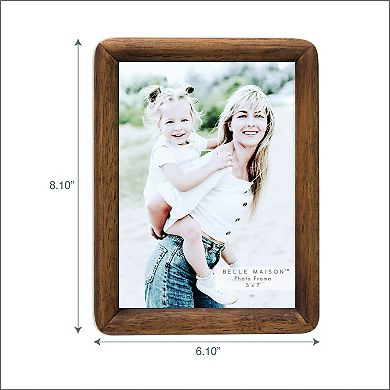 Belle Maison 5" x 7" Rounded Corners Dark Brown Wood Tabletop Frame