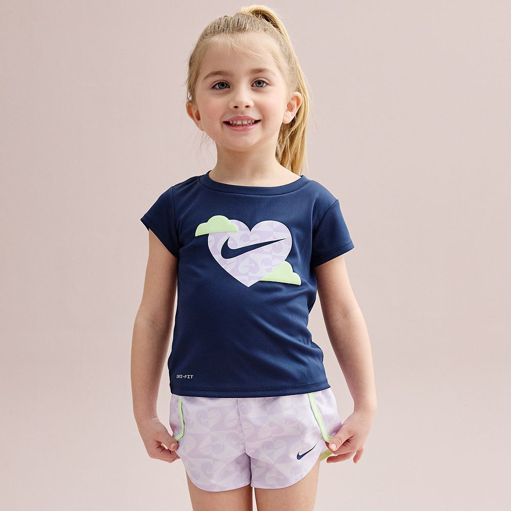 Baby & Toddler Girls Nike Dri-FIT Sweet Heart Swoosh Graphic Tee and ...