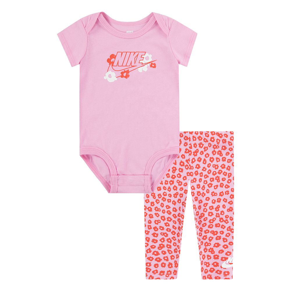 Baby Girls Nike Floral Bodysuit and Leggings Set