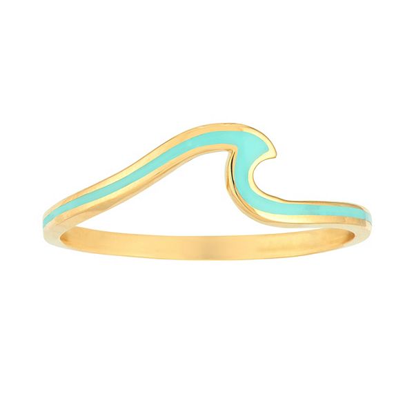 Color Romance Turquoise Enamel Wave Ring