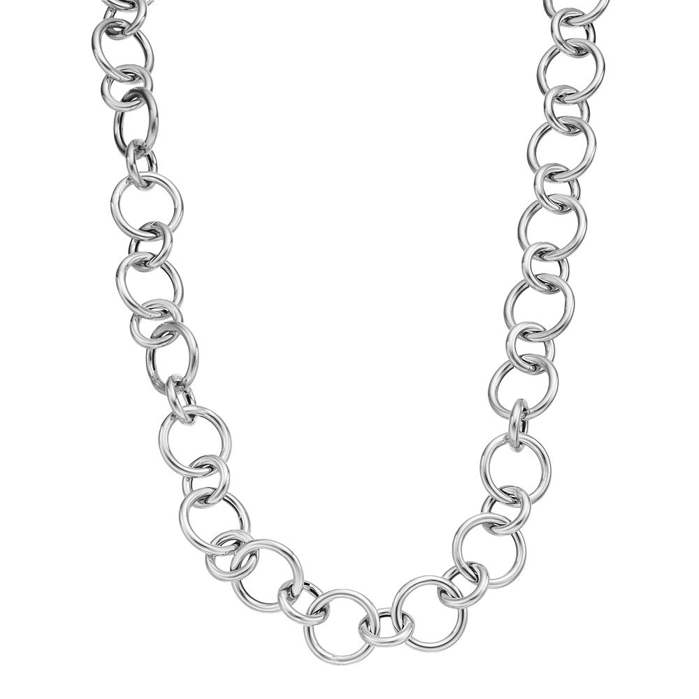 Karat Rush Sterling Silver Round Link Necklace