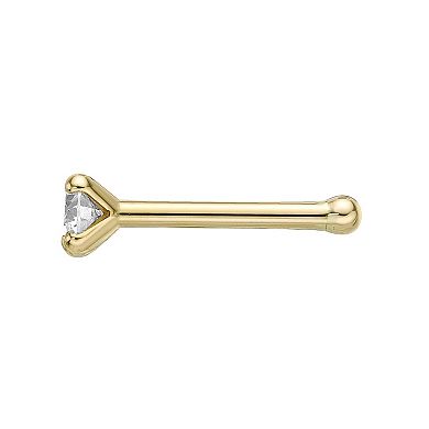 Lila Moon 14k Gold Diamond Accent Straight Nose Stud