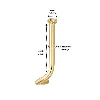 Lila Moon 14k Gold Lab Grown Diamond Accent Curved Nose Ring