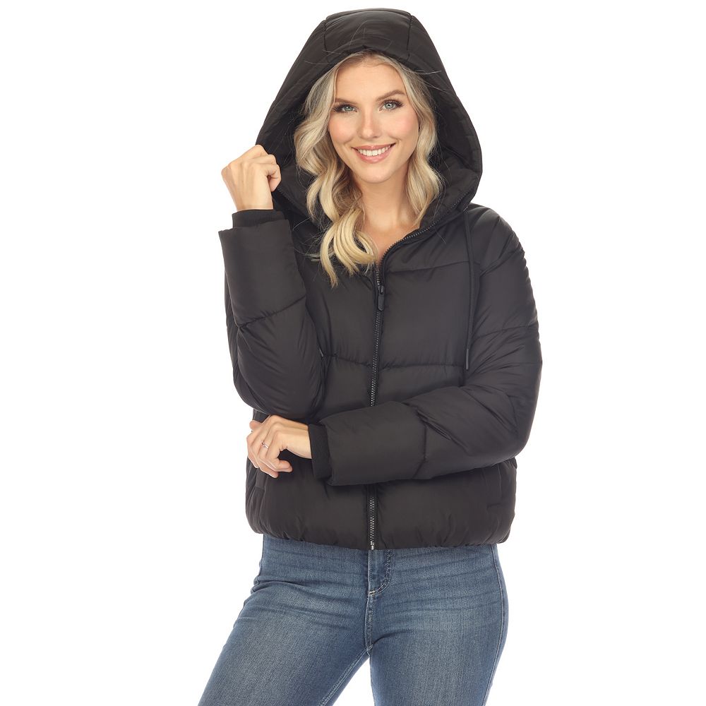 Women's White Mark Hooded Puffer Jacket