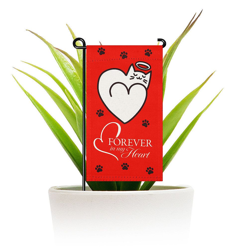 G128 Mini Garden Flag Pet Decoration Forever in My Heart Cozy Cat ...