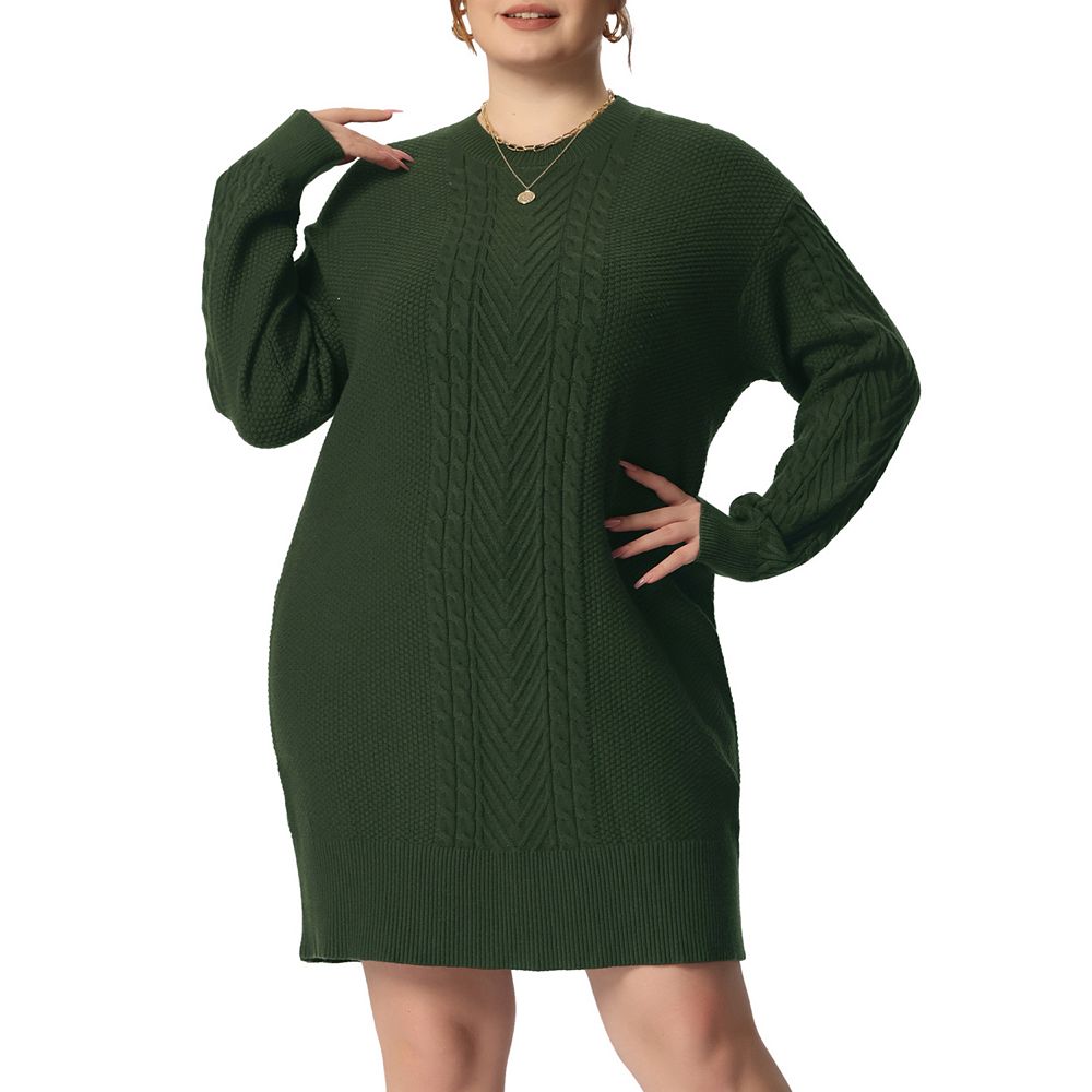 Plus Size Sweater Dress for Women Long Sleeve Knit Pullover Short ...