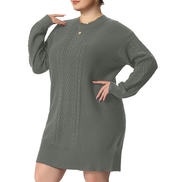 Plus Size Sweater Dress For Women Long Sleeve Knit Pullover Short ...