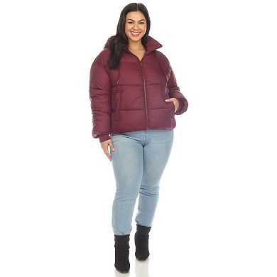 Women's White Mark Plus Size Hooded Puffer Jacket