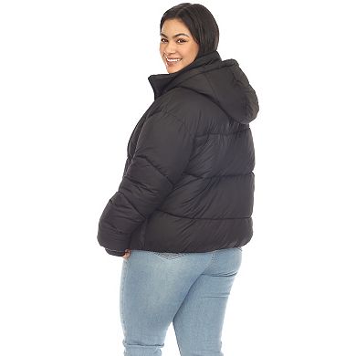 Women's White Mark Plus Size Hooded Puffer Jacket