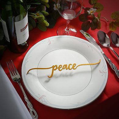 National Tree Company Gold Finish 10-in. Christmas Words Place Setting ...