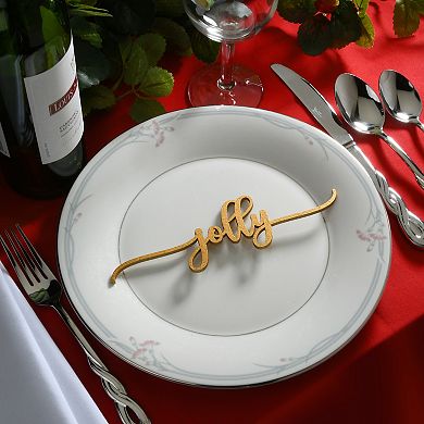 National Tree Company Gold Finish 10-in. Christmas Words Place Setting ...
