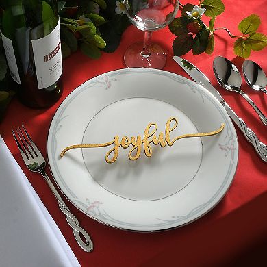 National Tree Company Gold Finish 10-in. Christmas Words Place Setting ...