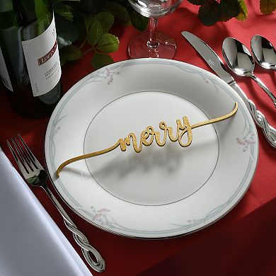 National Tree Company Gold Finish 10-in. Christmas Words Place Setting ...