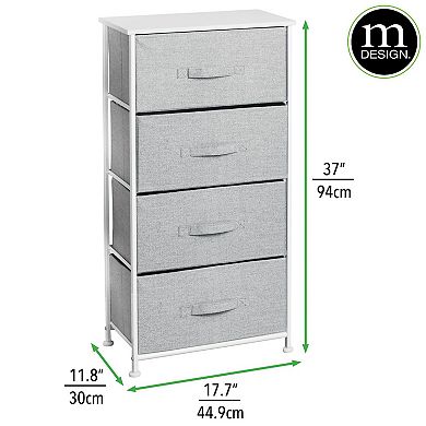 mDesign Tall Dresser Storage Tower Stand with 4 Removable Fabric ...