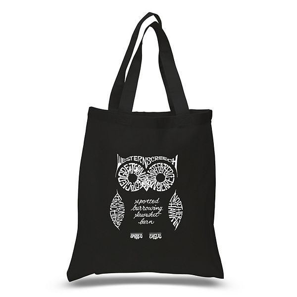 Small Word Art Tote Bag - Owl