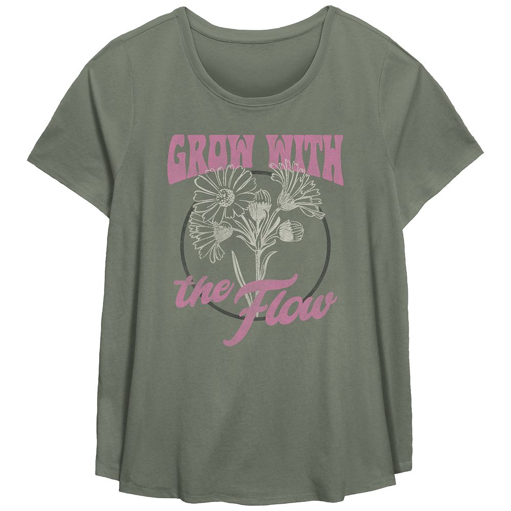 Plus Size Fifth Sun "Grow With The Flow" Scoop Neck Graphic Tee