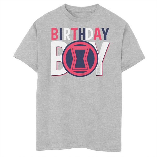 Boys Marvel Universe Black Widow Birthday Boy Logo Husky Graphic Tee