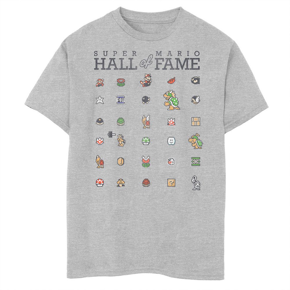 Boys Super Mario Hall Of Fame Grid Husky Graphic Tee
