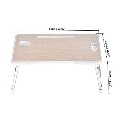 Foldable Laptop Bed Desk Table with Notebook Stand Cup Holder