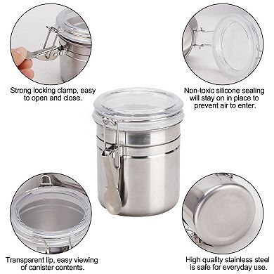 Stainless Steel Airtight Canister Kitchen Counter Food Container ...