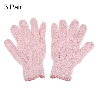 3 Pairs Dusting Cleaning Gloves Microfiber Mittens for Home