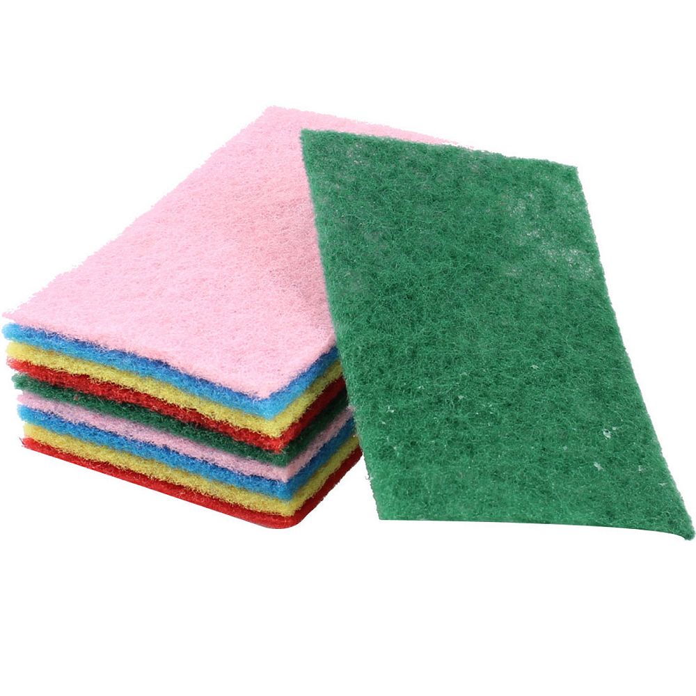 10 Pcs Colors Kitchen Rectangle Sponge Bowl Dish Scrub Cleaning Pad