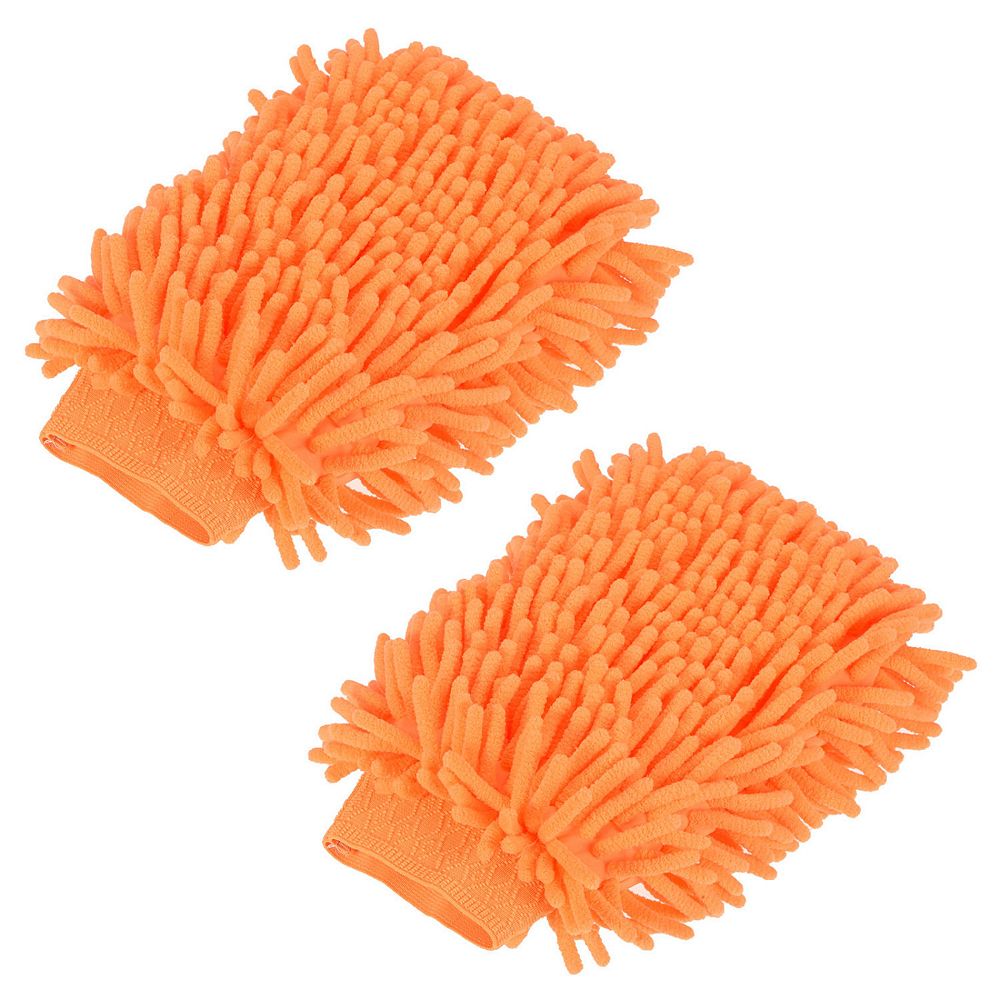 2 Pcs Microfiber Chenille Double-Sided Large Dusting Wash Mitten Cleaning